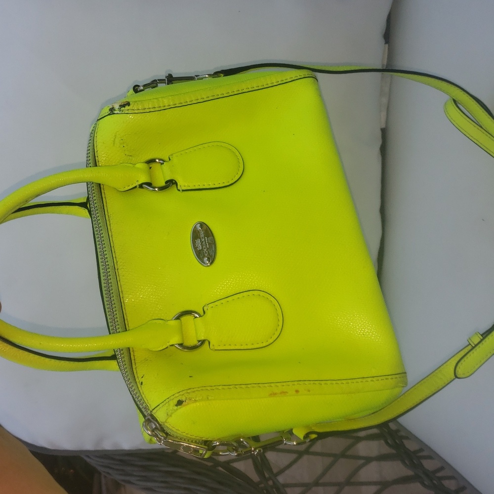Coach Neon Yellow Mini Bennett Satchel - Gem
